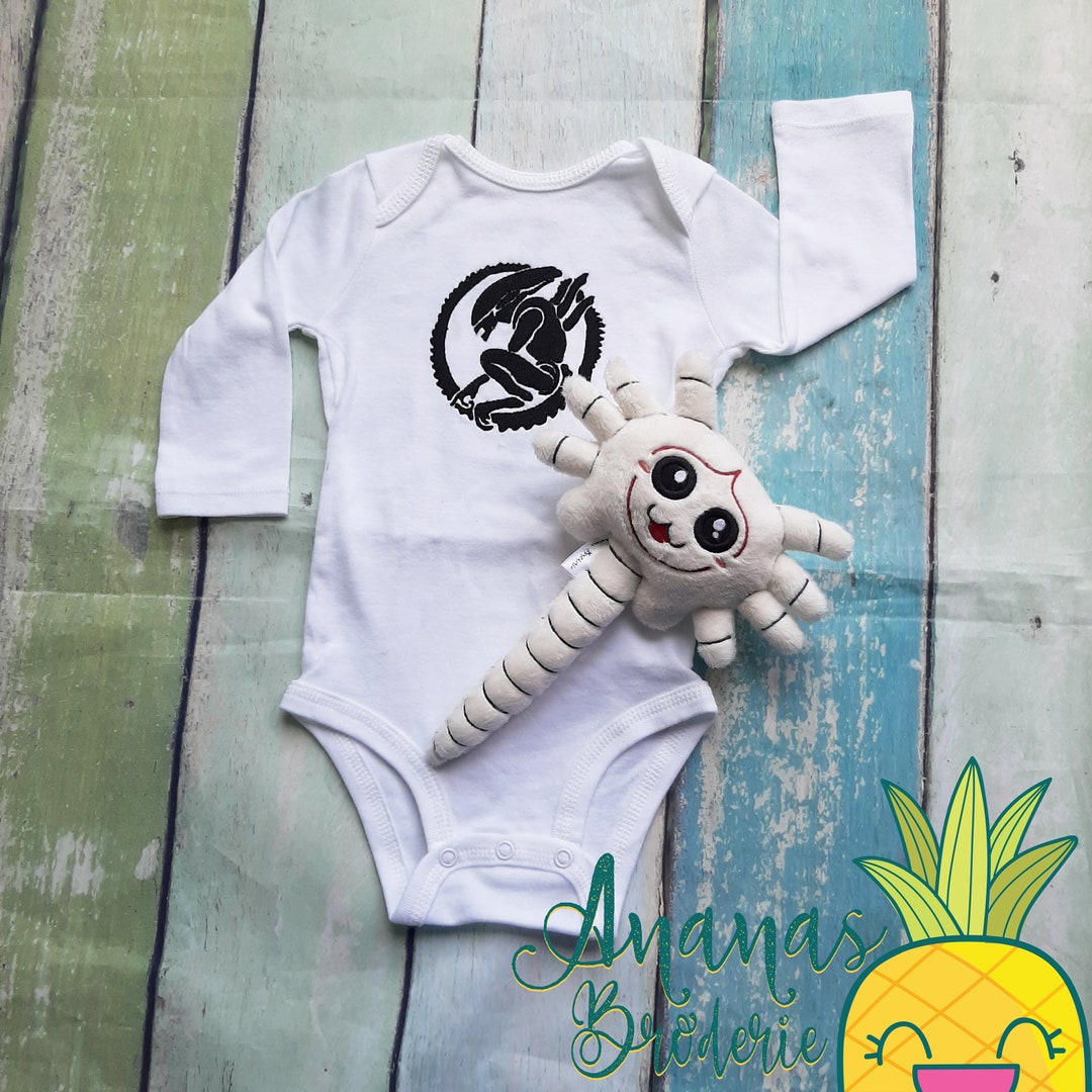 Alien Xenomorph Embroidery Baby Bodysuit. Kids T-shirt, All Ages ...
