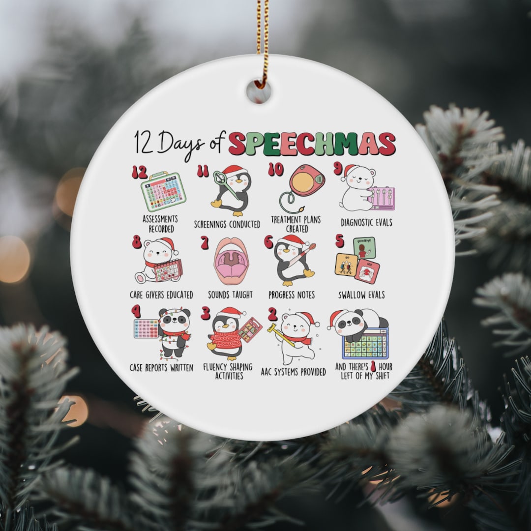 Speech Therapy Ornament, SLP Ornament, Speech Language Pathologist, 12 ...
