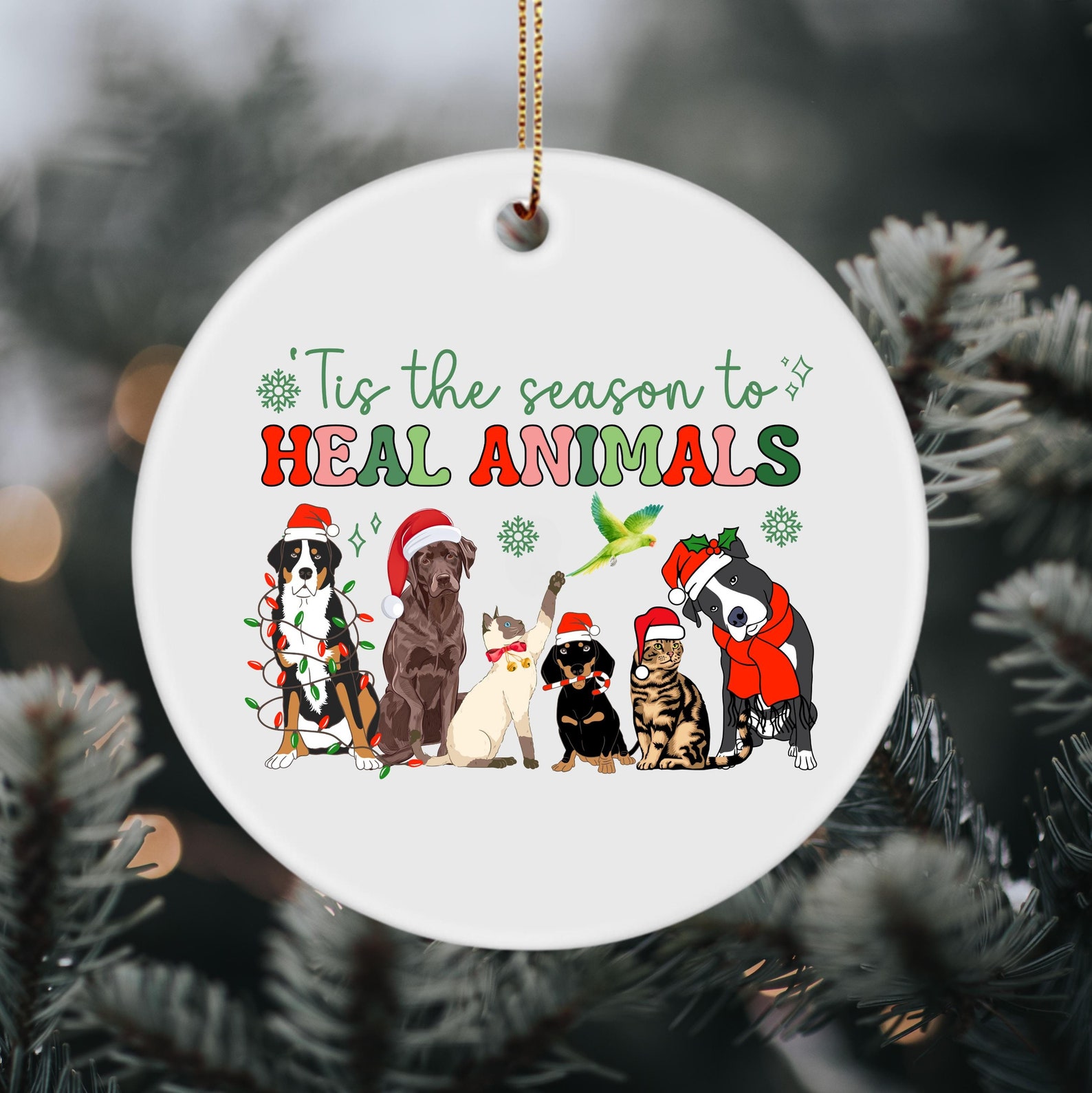 Christmas Vet Tech Ornament, Christmas Veterinarian Ornament, Holiday ...