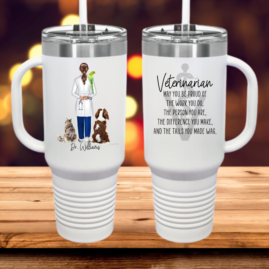 Veterinarian 40 Oz Tumbler, Vet Tech Tumbler, White Coat Ceremony Vet ...