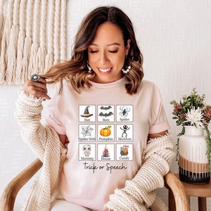 Halloween Speech Therapy Shirt, Aac Shirt, Speech Language Pathologist ...