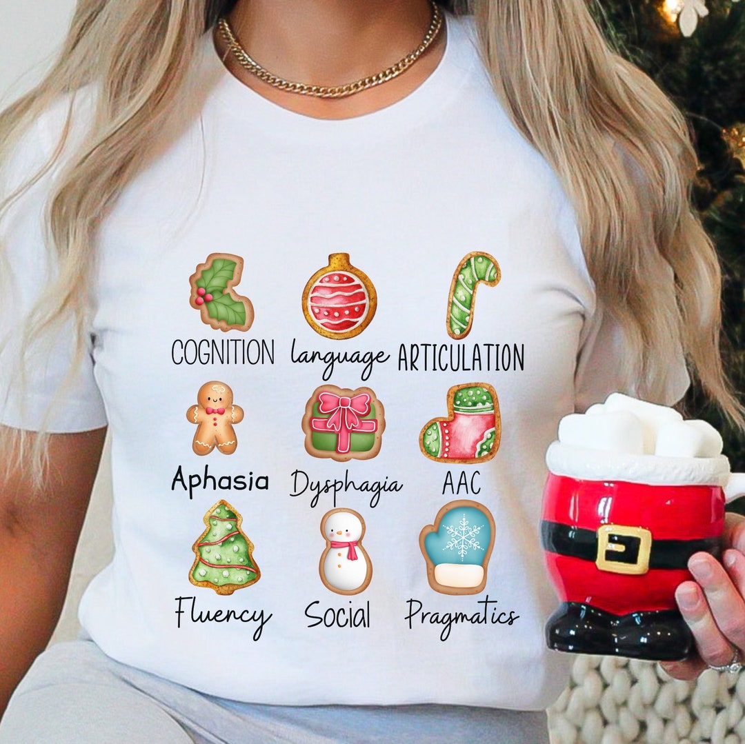 Christmas Speech Therapy Shirt, Speech Language Pathologist, Slp Shirt ...