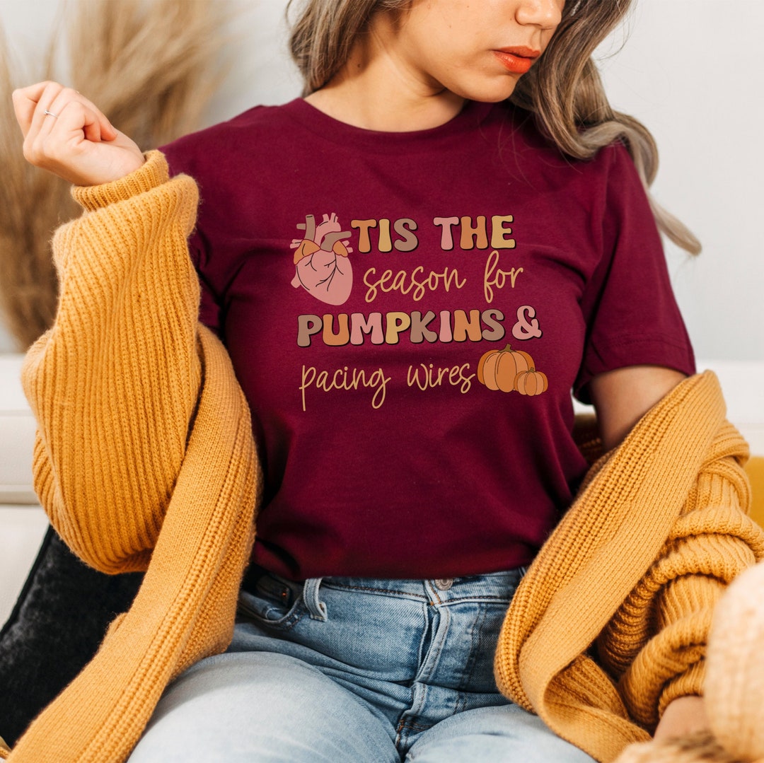 Fall CVICU Nurse, Cardiac Nurse Shirt, Cardiology Shirt, Fall Heart ...