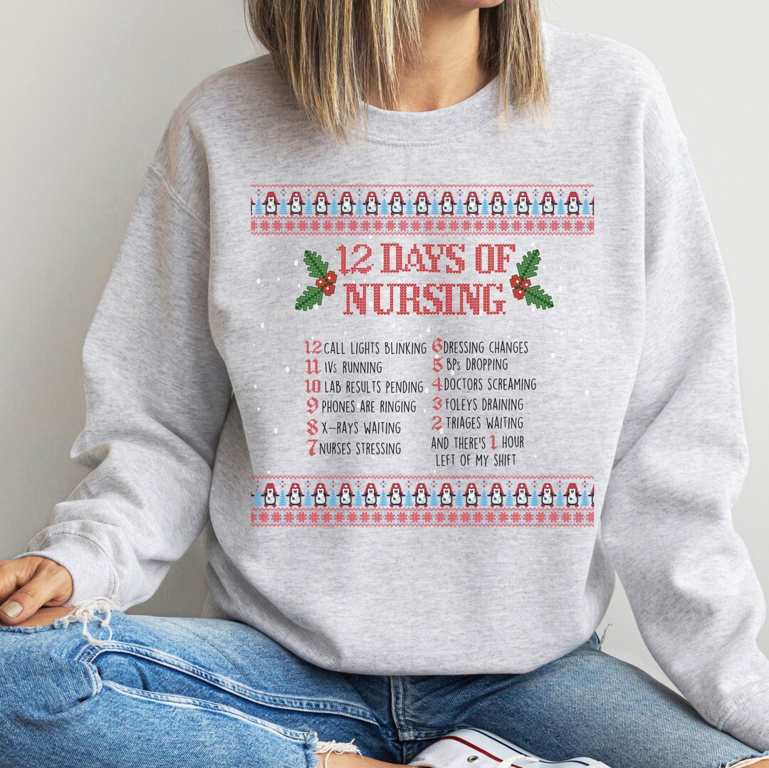 Nurse Ugly Christmas Sweater, Nurse Sweatshirt, Emergency Nurse, Er ...