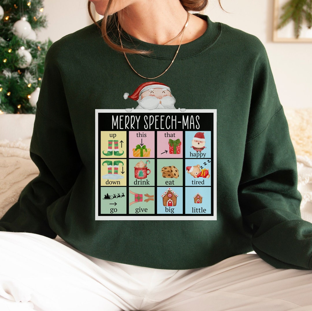 Speech Therapy Shirt, Christmas AAC Shirt, Christmas SLP Shirt, Speech ...