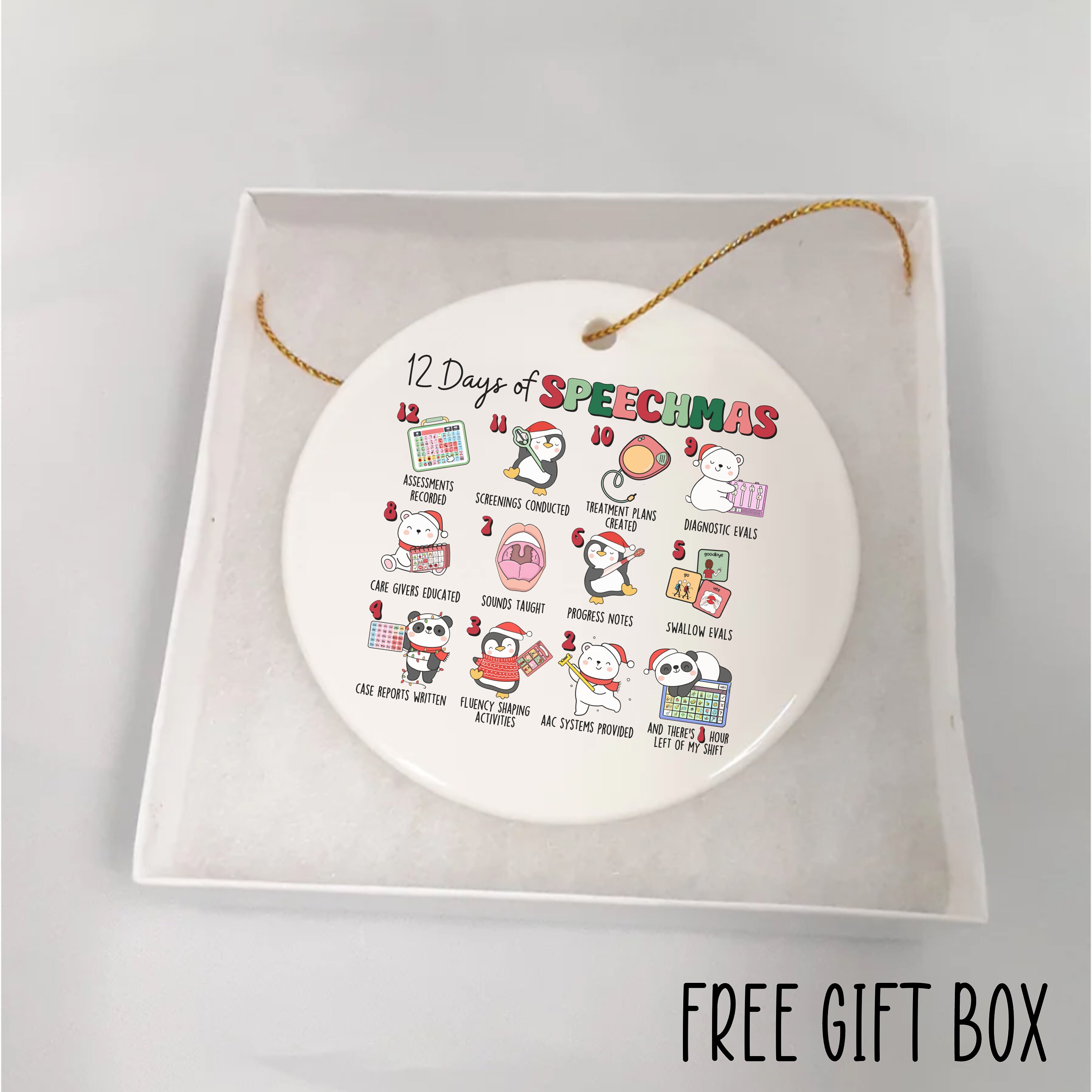 Speech Therapy Ornament, SLP Ornament, Speech Language Pathologist, 12 ...