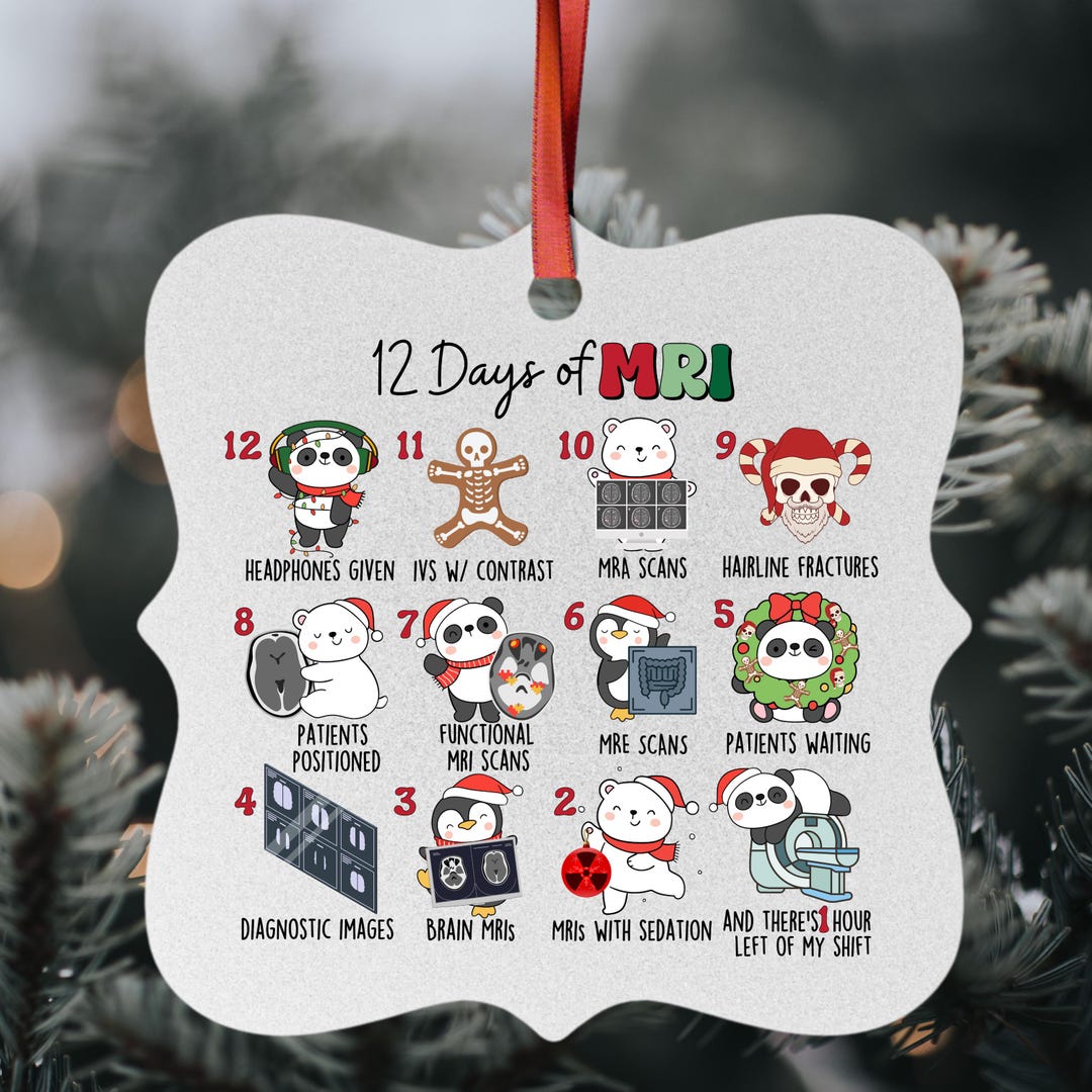 Mri Tech Ornament, 12 Days of Mri, Christmas MRI Tech, Radiology Gifts ...