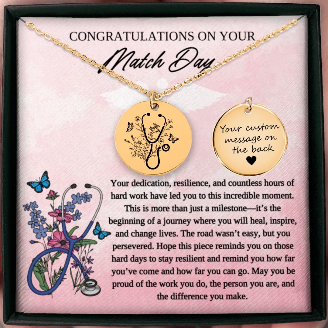 Match Day Gift, Custom Stethoscope Necklace, Match Day Necklace ...