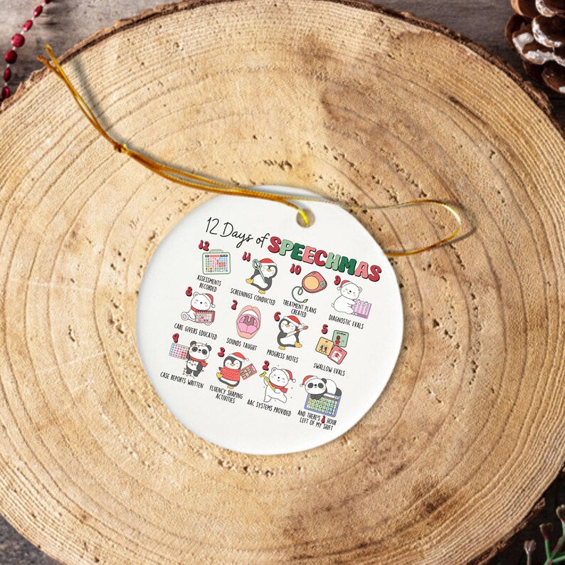 Speech Therapy Ornament, SLP Ornament, Speech Language Pathologist, 12 ...