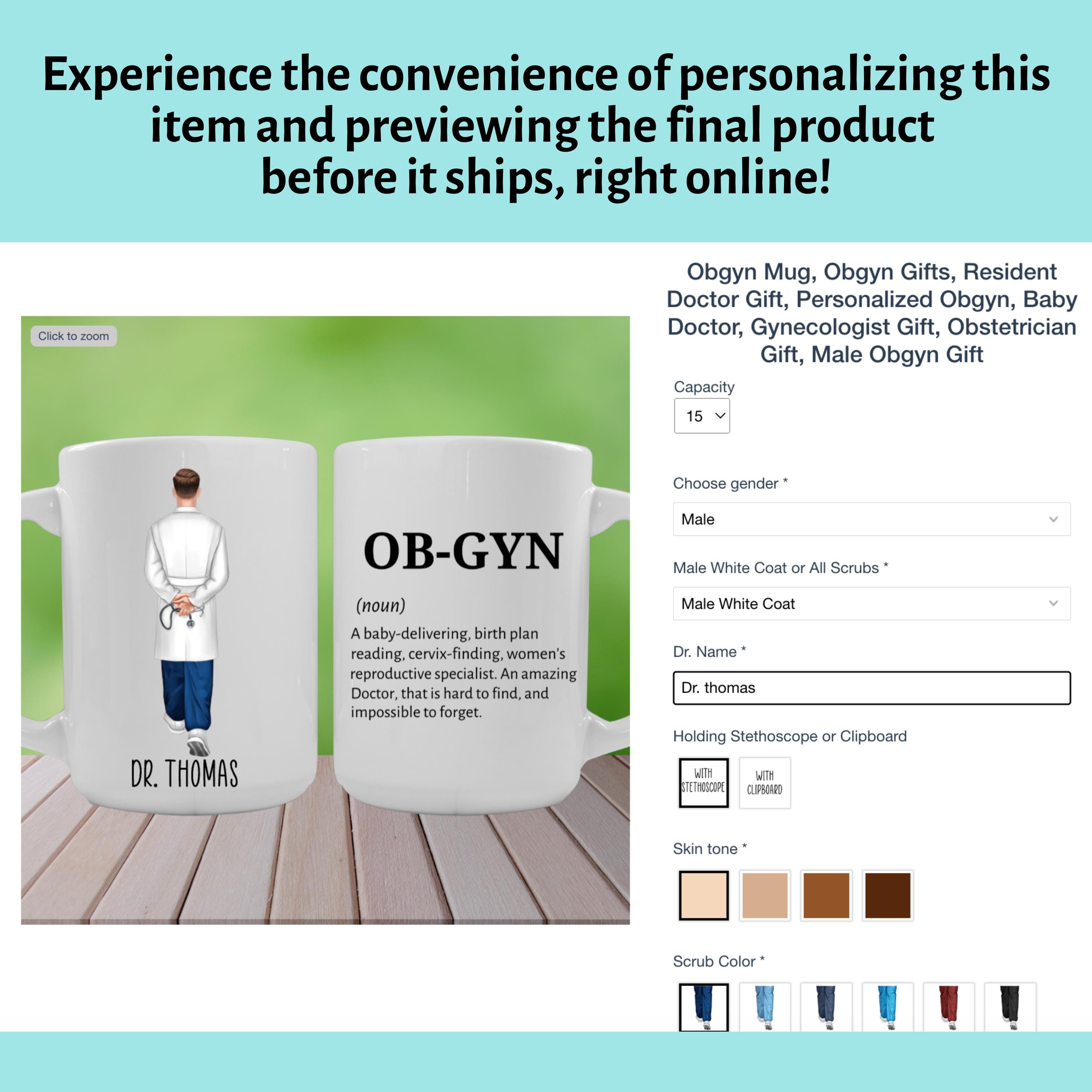 Obgyn Mug, Obgyn Gifts, Resident Doctor Gift, Personalized Obgyn, Baby ...