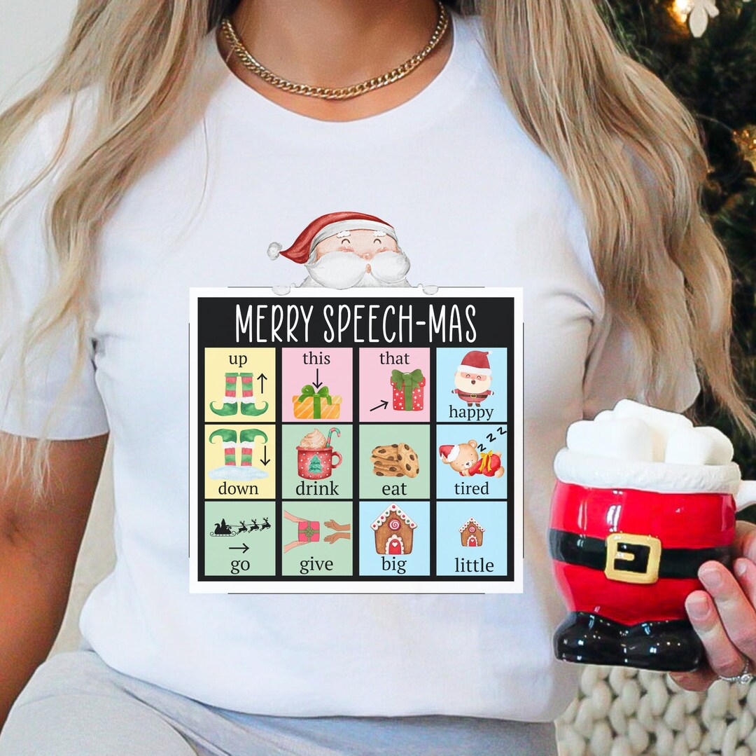 Speech Therapy Shirt, Christmas Aac Shirt, Christmas Slp Shirt, Speech ...