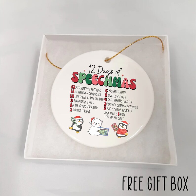 Speech Therapy Ornament, SLP Ornament, Speech Language Pathologist, 12 ...