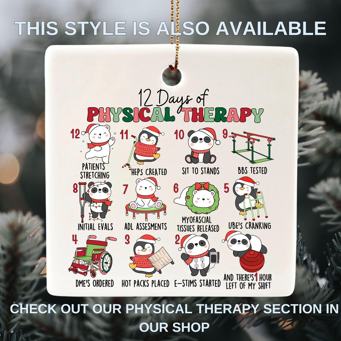 Christmas Physical Therapy Gifts, PT Ornament, Physical Therapist Gift ...