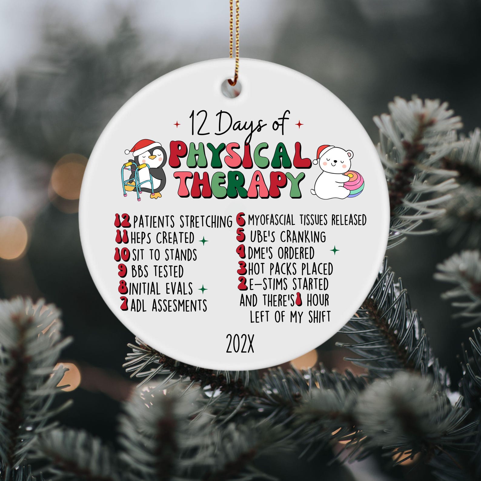 Christmas Physical Therapy Gifts, PT Ornament, Physical Therapist Gift ...