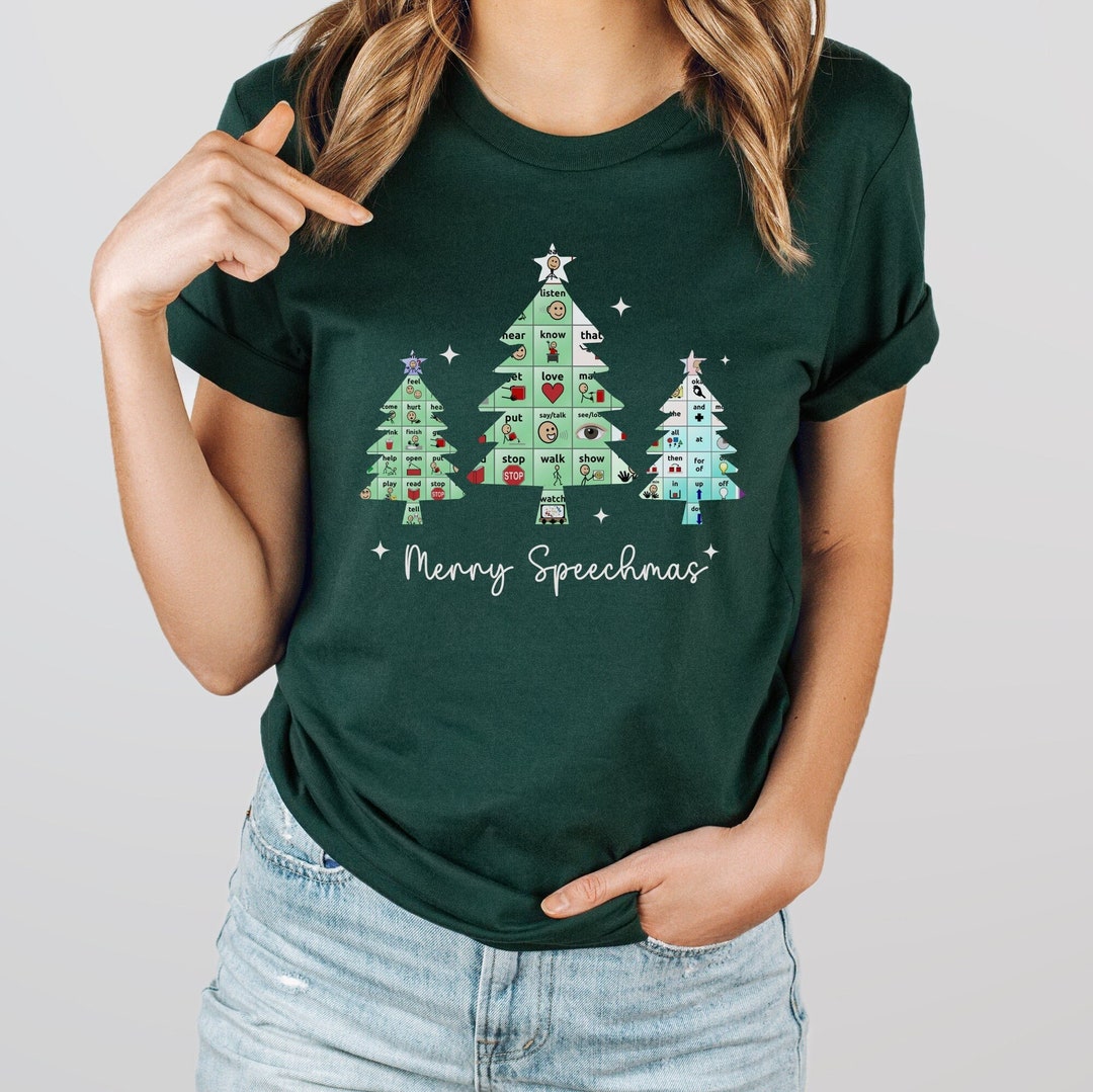 Christmas Speech Therapy Shirt, Aac Shirt, Speech Language Pathologist ...