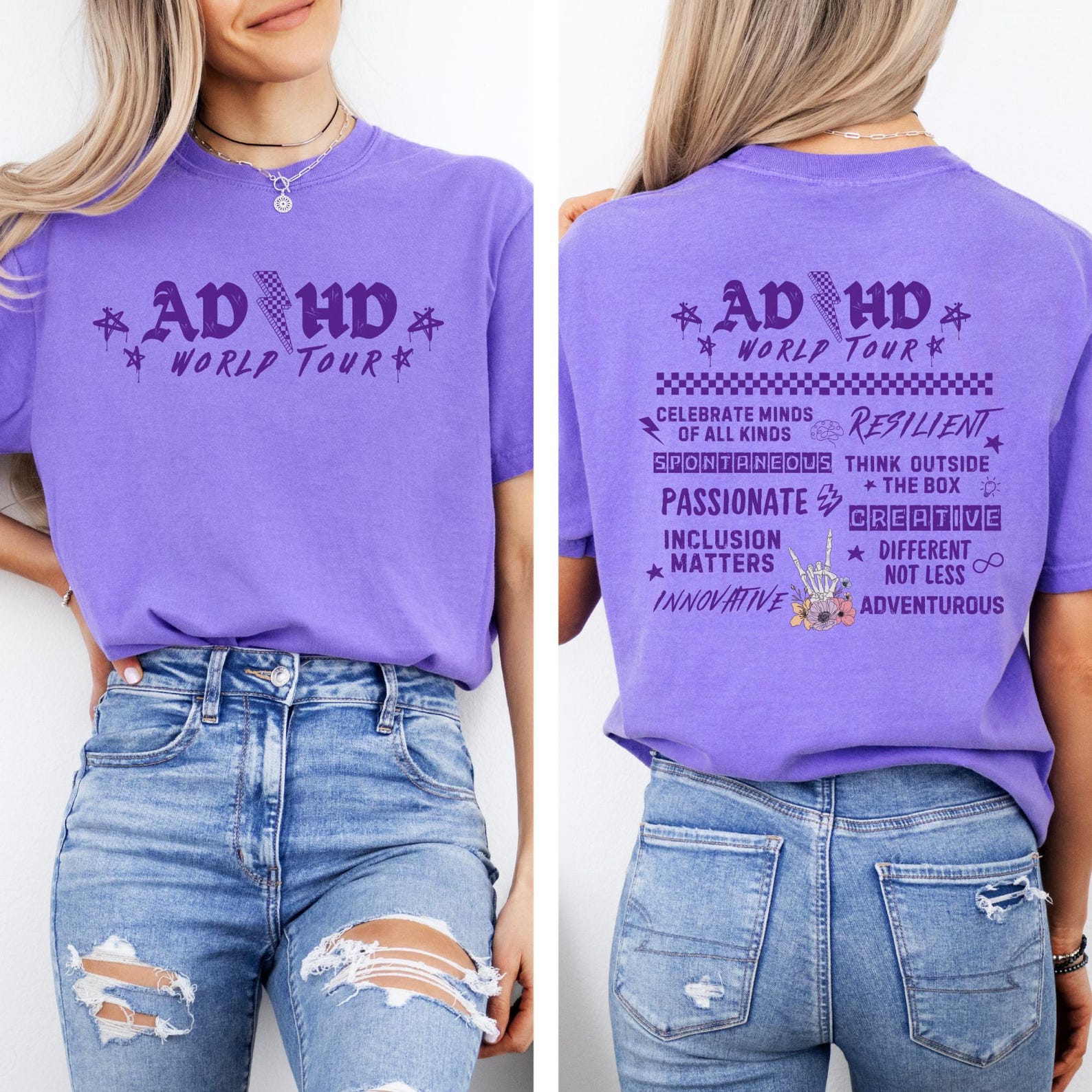 ADHD Shirt, ADHD Band Tee, Adhd Gifts, Neurodiversity Shirt, Neurospicy ...