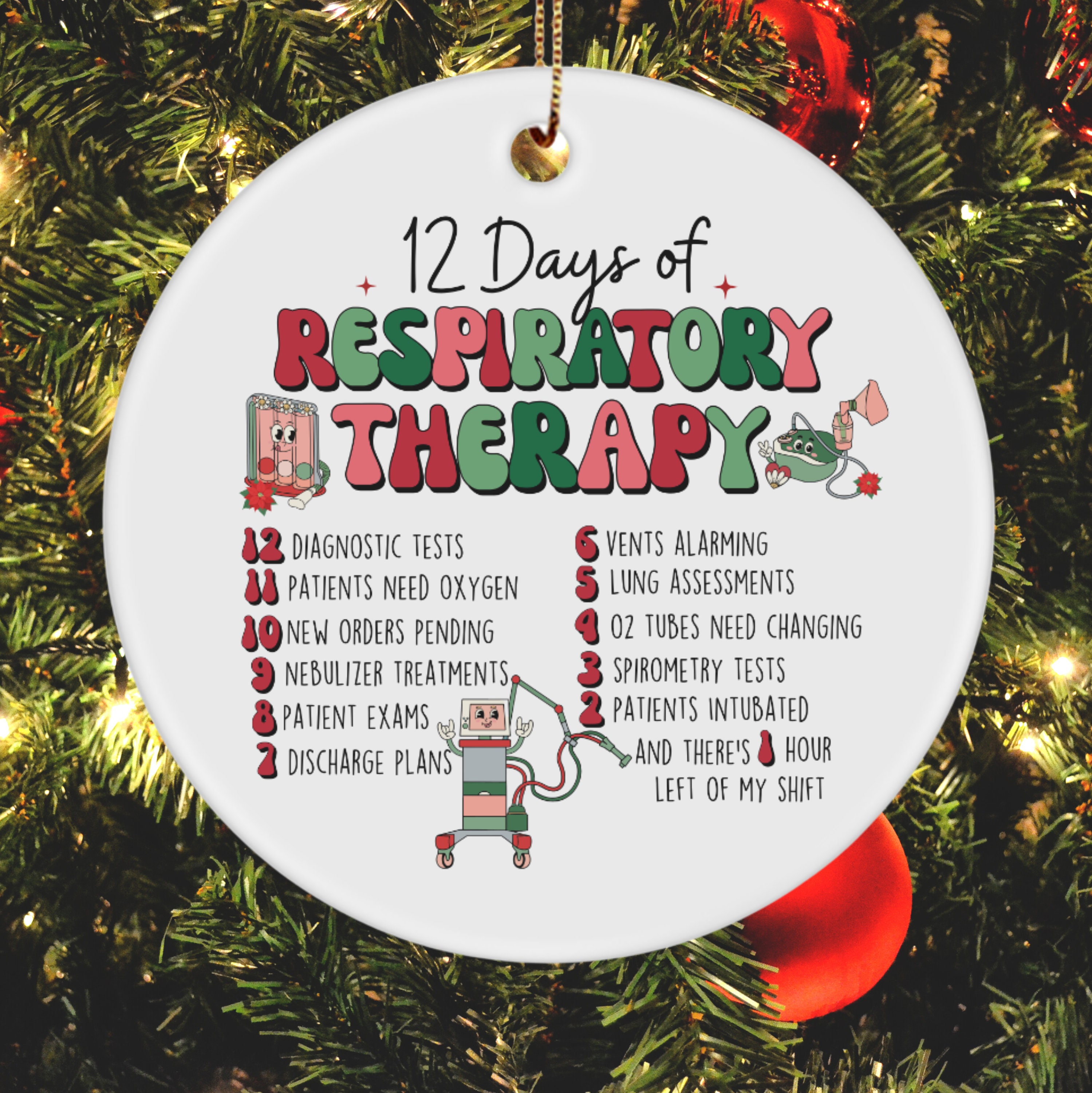 Christmas Respiratory Therapy Gifts, RRT Ornament, Respiratory ...
