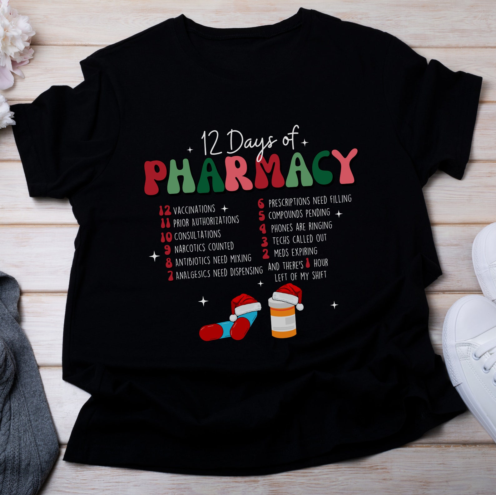 Pharmacy Gift, Christmas Pharmacy Shirt, Pharmacy Tech, Pharmacy ...