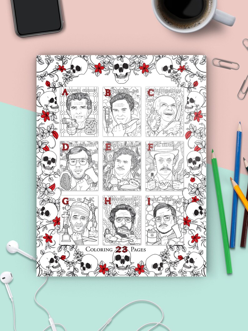 The Scariest Serial Killers Coloring Pages. Famous Murderer GENENE ...