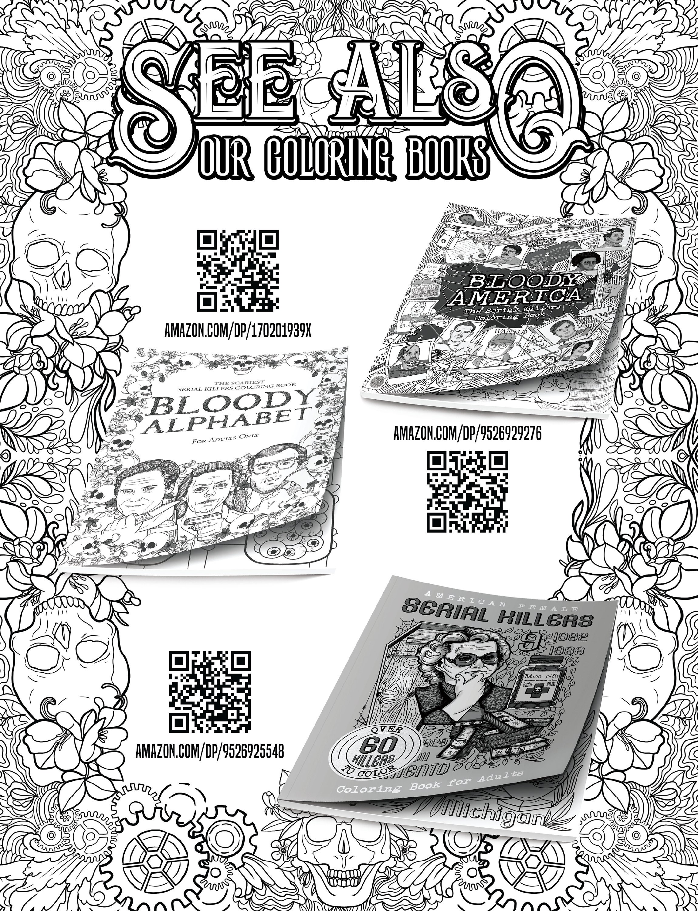 Downloadable BLOODY ALPHABET II: Scariest Serial Killers Coloring Book ...