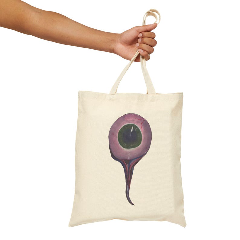Eyeball Drip Canvas Tote Shopping Bag Knapsack Creepy Surreal ...