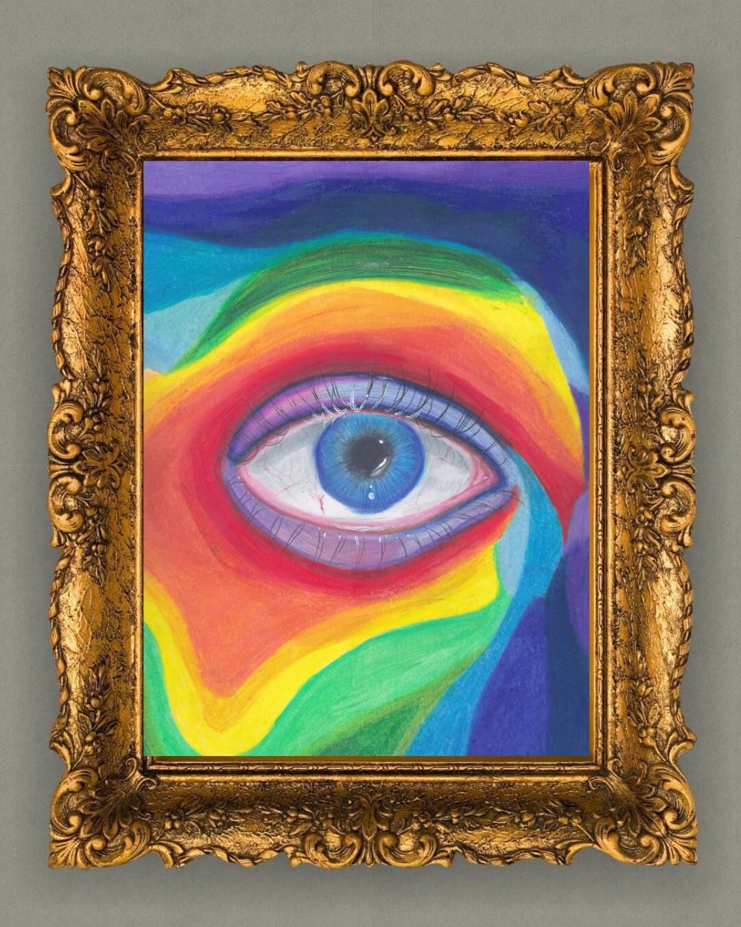 Colorful Rainbow Eyeball Made With Colored Pencils Very Bright and ...