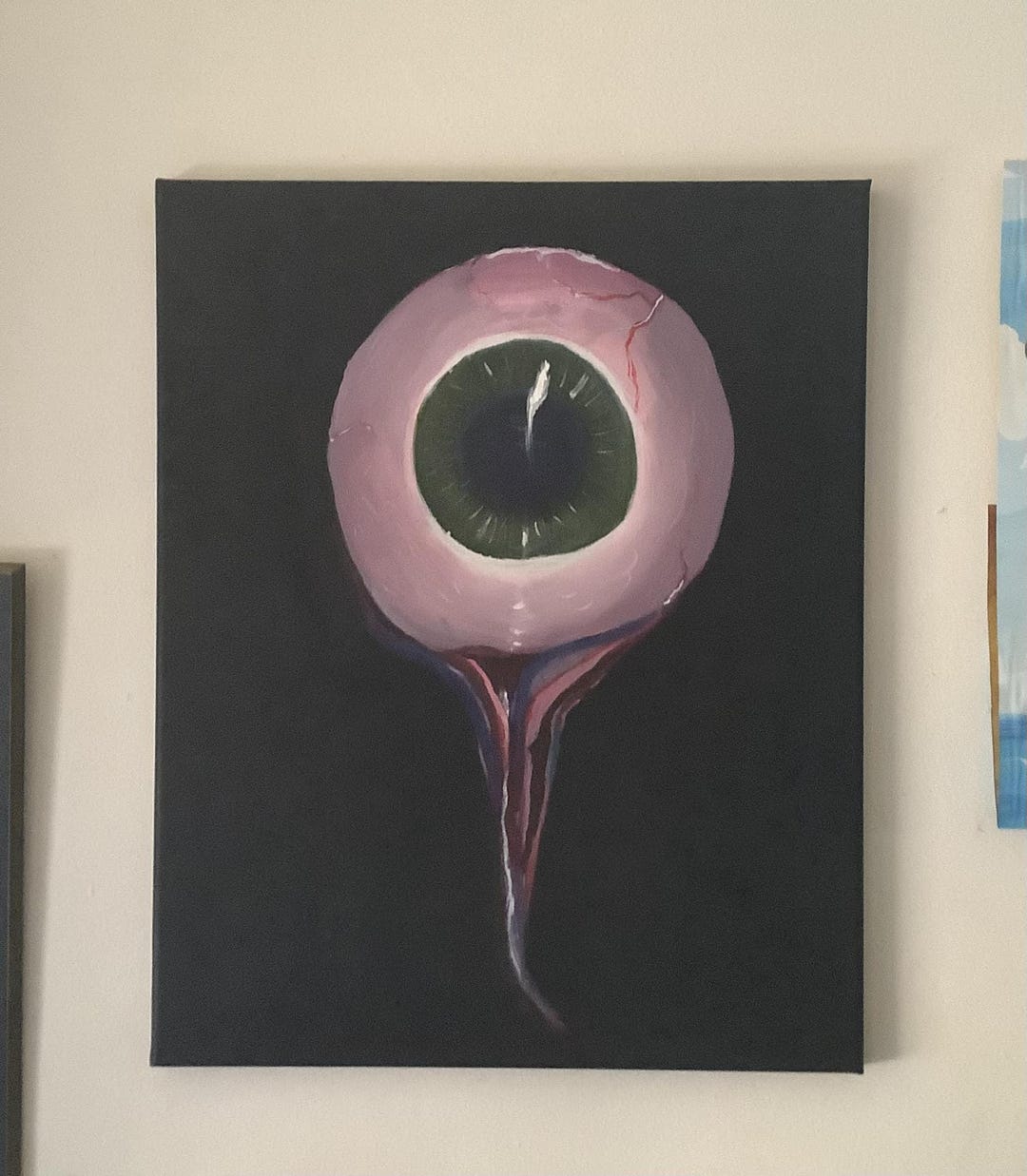 16x20 Acrylic Painting of Eyeball on Stretched Canvas Ready to Hang ...