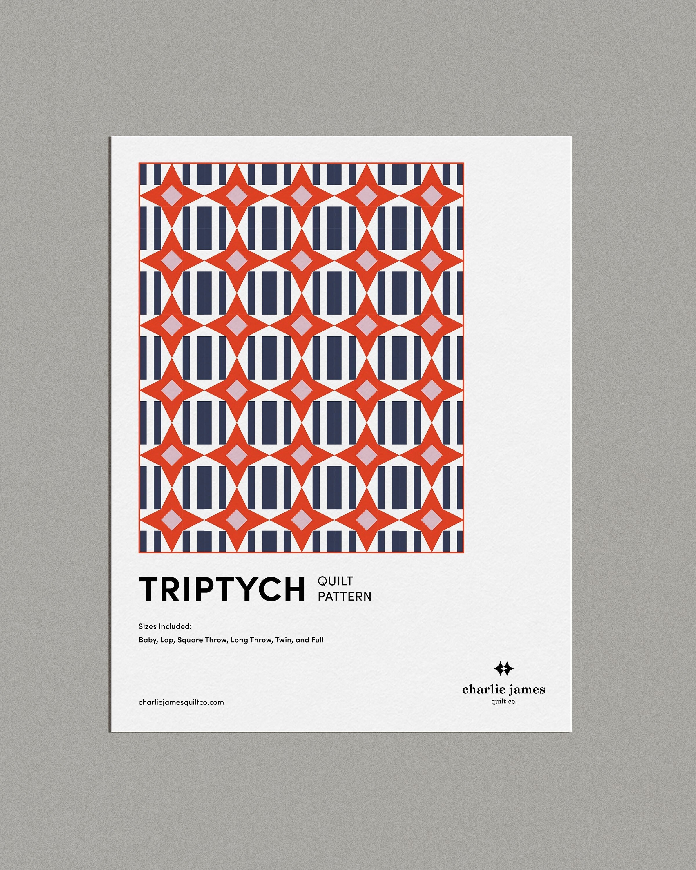 Sewing & Fiber Kits & How To Triptych Modern Star Quilt Pattern ...