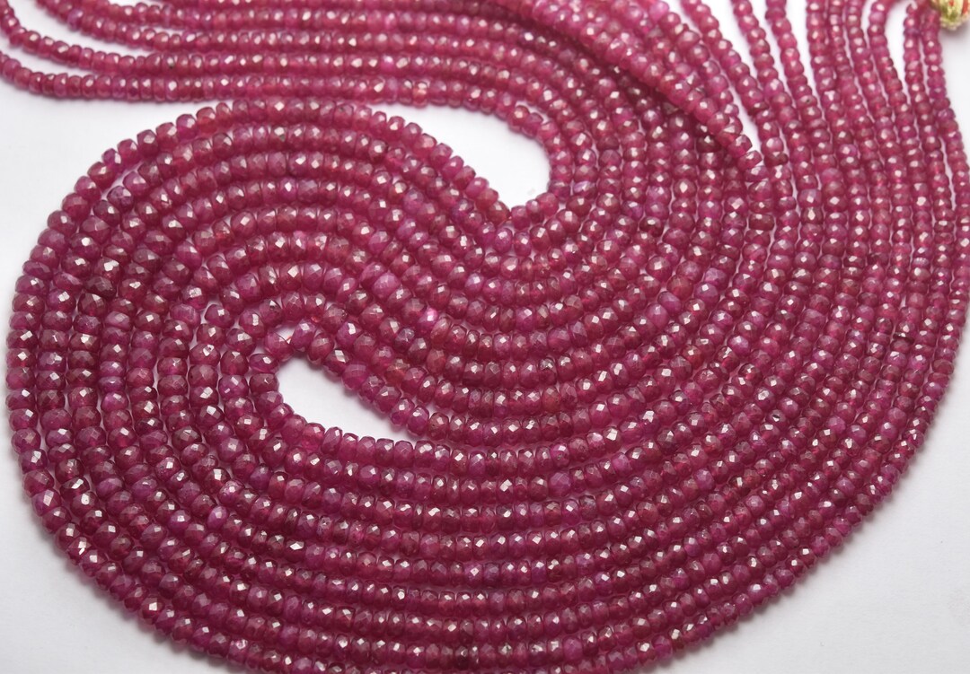 Gorgeous Quality Natural Ruby Faceted Rondelles Shape Beads - Etsy