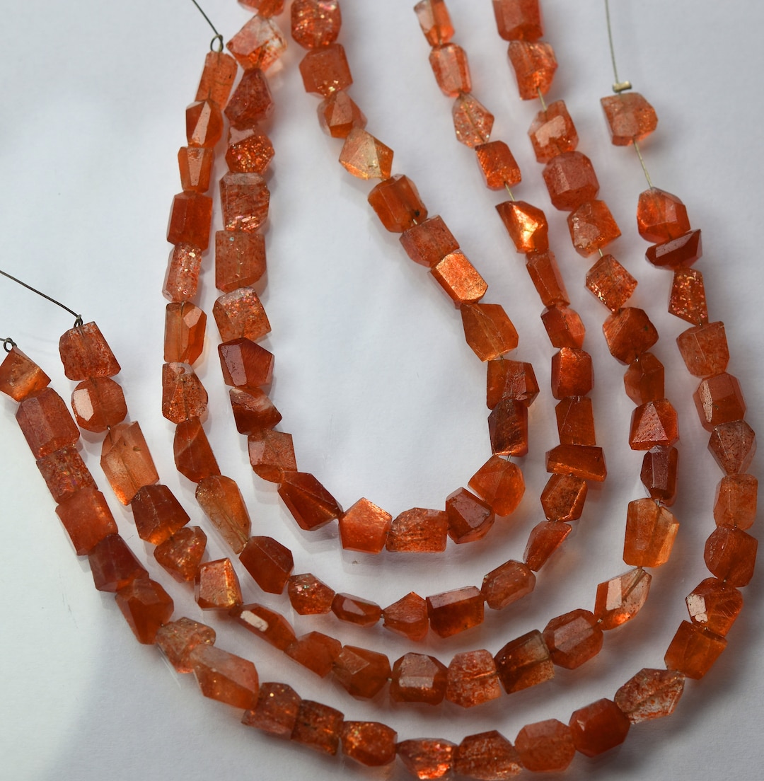 7 Inches Strand, Gorgeous Quality, Natural Sunstone, Gemstone, Faceted ...