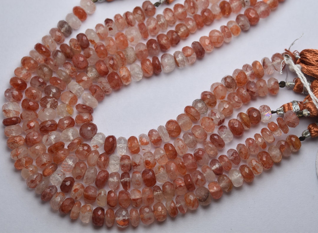8 Inches Strand, Gorgeous Quality, Natural Orange Rutile, Gemstone ...