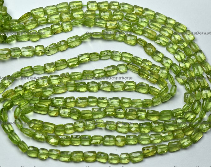 Peridot Faceted Cushion Beads 14