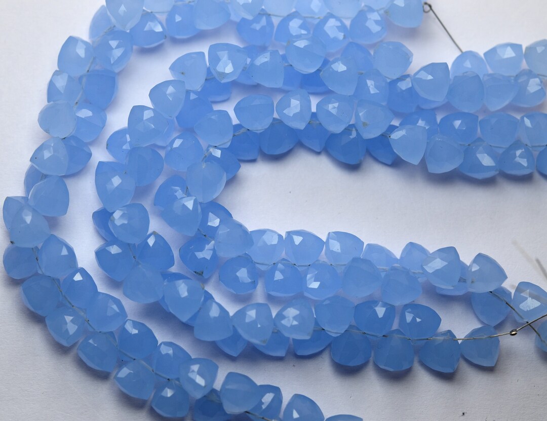 Gorgeous Quality, Holly Blue Hydro Quartz Faceted Trillion Beads, Size ...