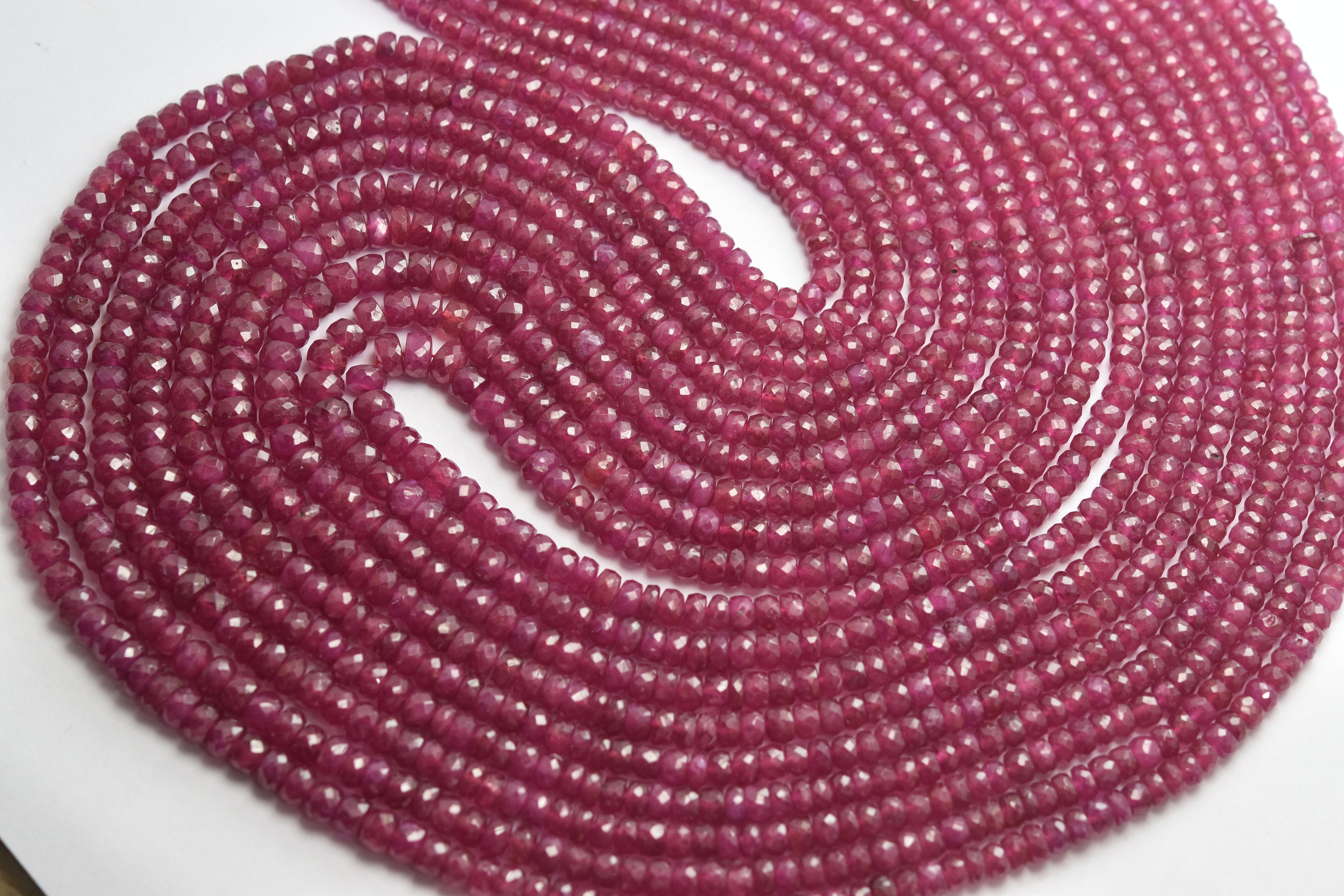 Gorgeous Quality Natural Ruby Faceted Rondelles Shape Beads - Etsy