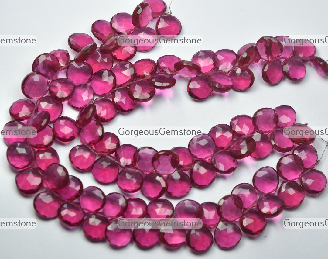 10 Beads Gorgeous Quality Pink Hydro Quartz Faceted Heart Shape Beads ...