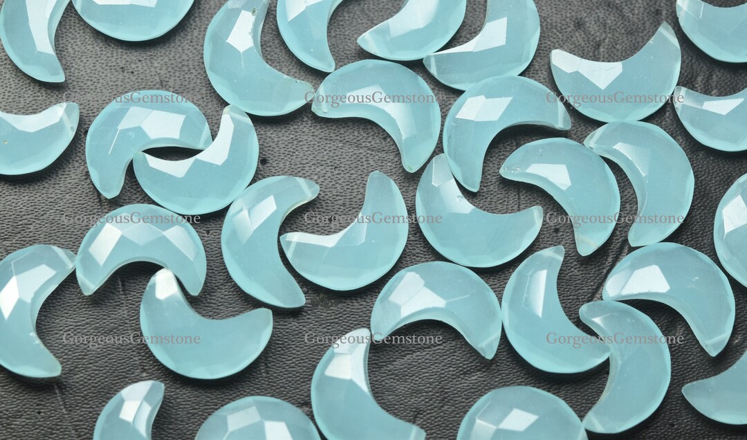 Gorgeous Quality Aqua Blue Quartz Faceted Fancy Moon Cut Shape Beads ...