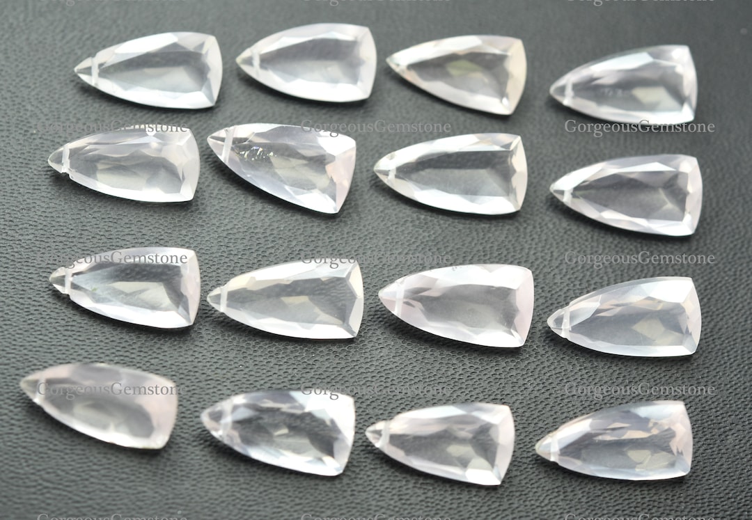 Buy 5 Match Pair Gorgeous Quality Natural Rose Quartz Faceted Pyramid ...