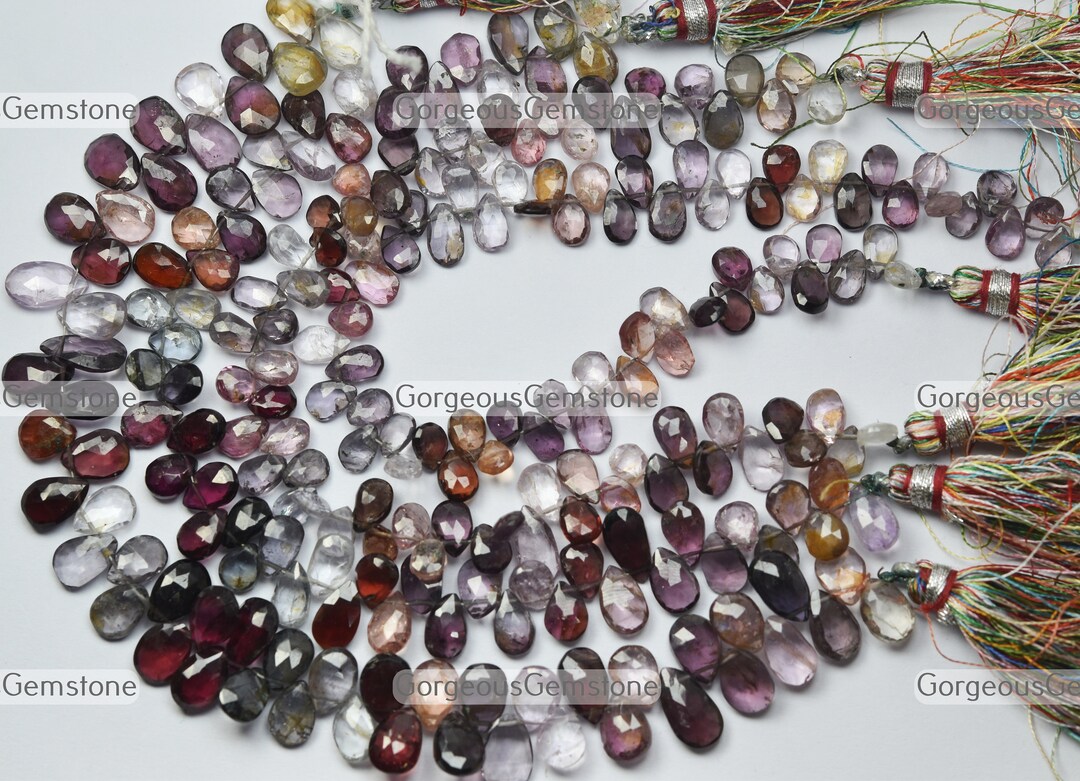Multi Spinel Pear Beads: 7 Inch Faceted Strand (6.50-9.00mm) - Etsy