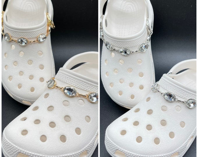 Crocs Chain Charm With Charming Diamond Gold and Silver Rhinestone ...