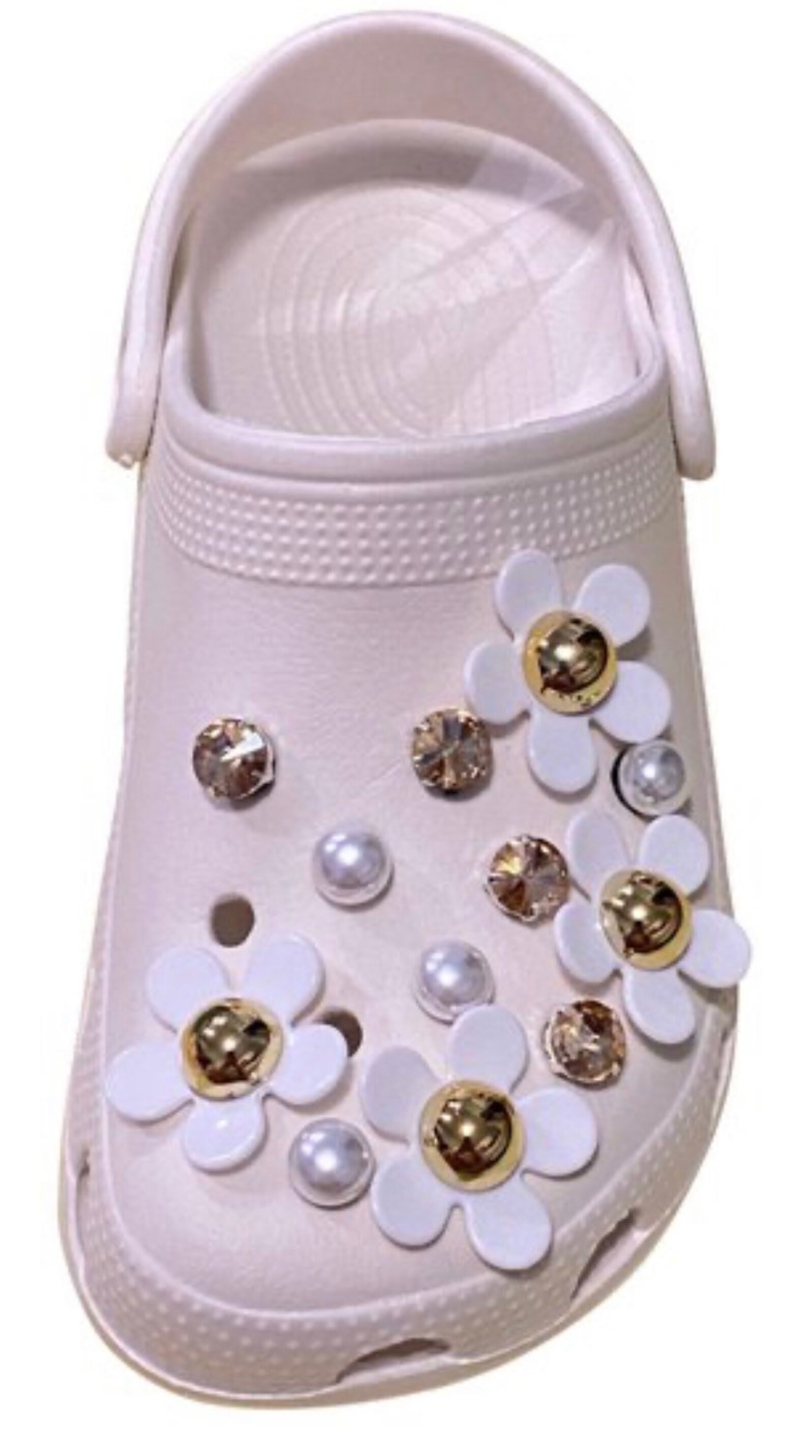 Crocs Charm WHITE Daisy Floral / Pearl / Diamond 12pcs / - Etsy