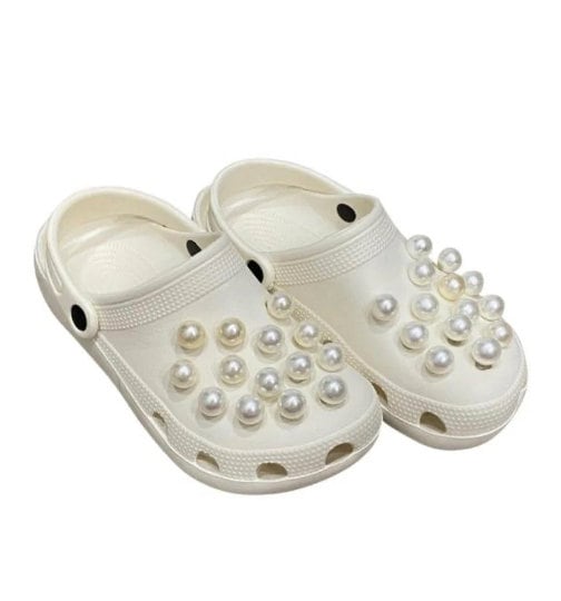 Crocs Charms Crystal Silver Diamonds and Pearls Set. Charms - Etsy