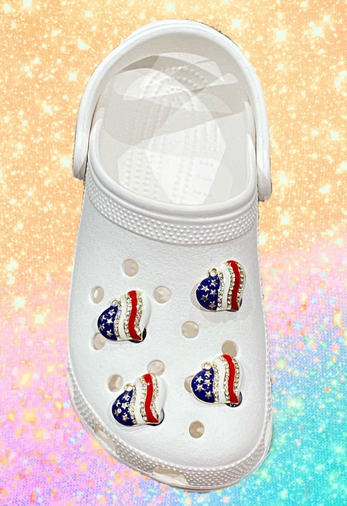 Crocs Charm America Stars & Hearts for Shoe decoration set. | Etsy