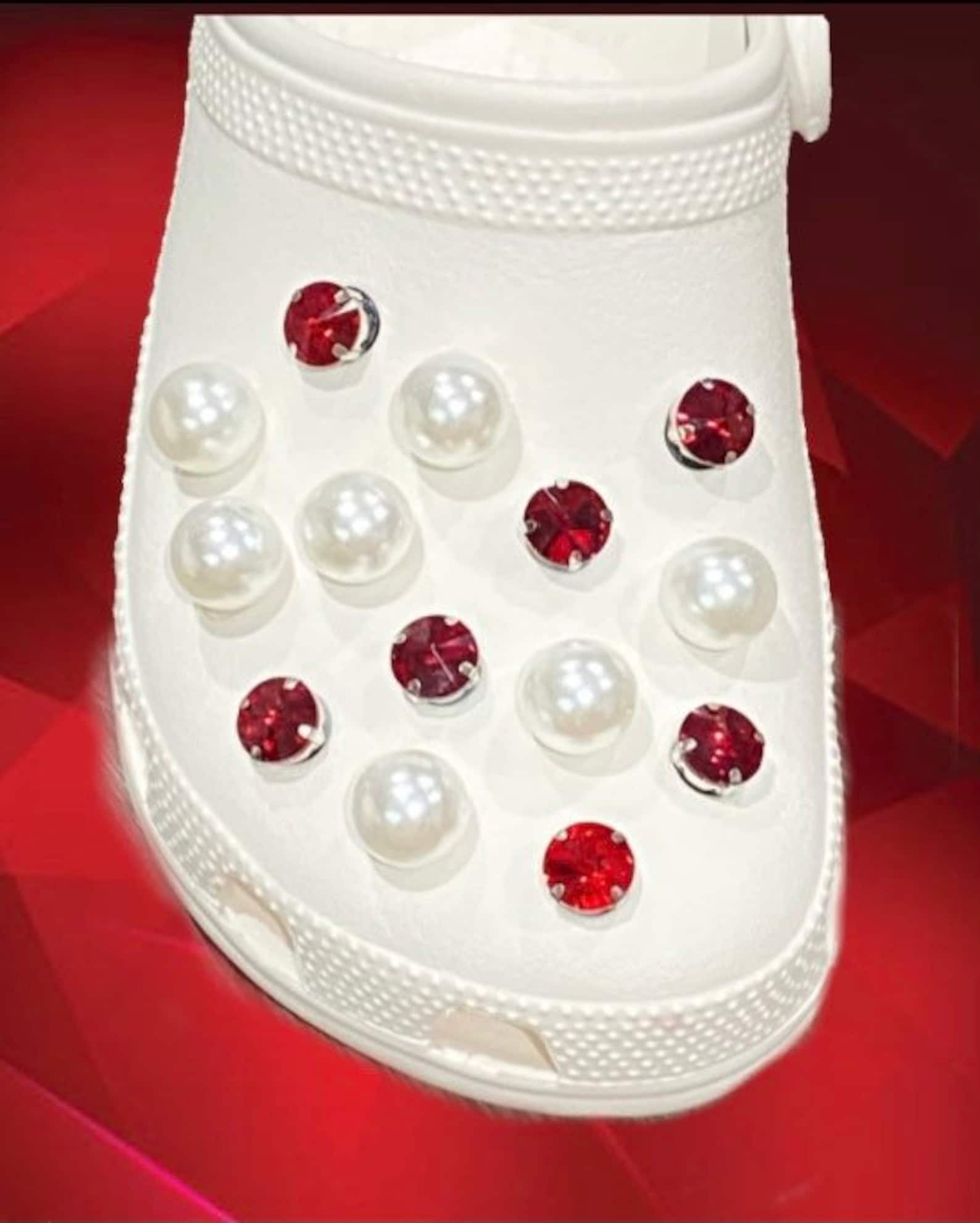 Crocs Charms Lovely Red Diamonds and Pearls Set. Charms for | Etsy