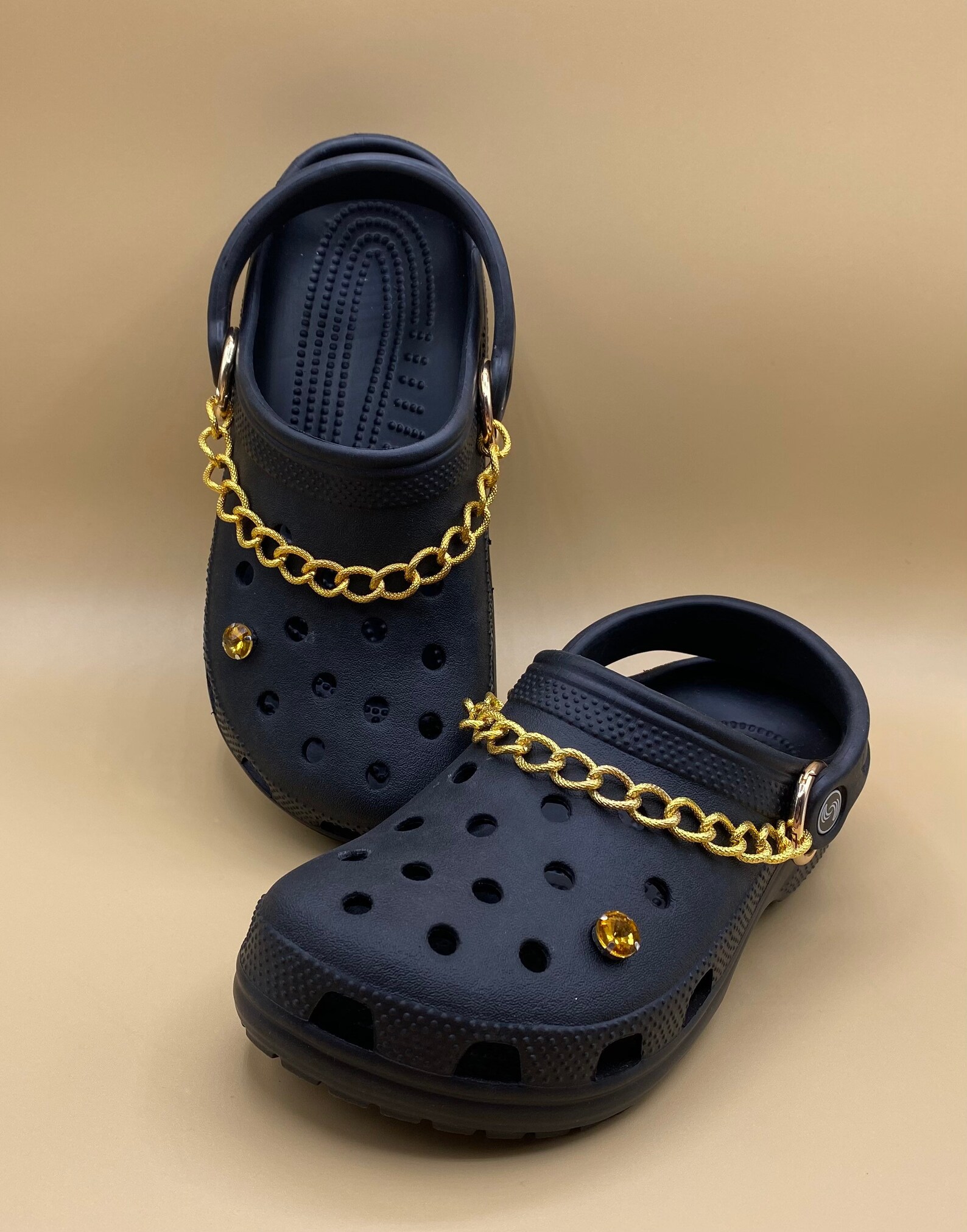 Crocs Chain Charm With Met Gold and Silver Metal Chain With Diamond ...