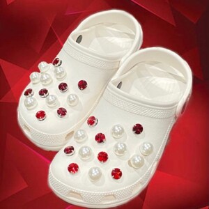 Crocs Charms Lovely Red Diamonds and Pearls Set. Charms for Your Crocs ...