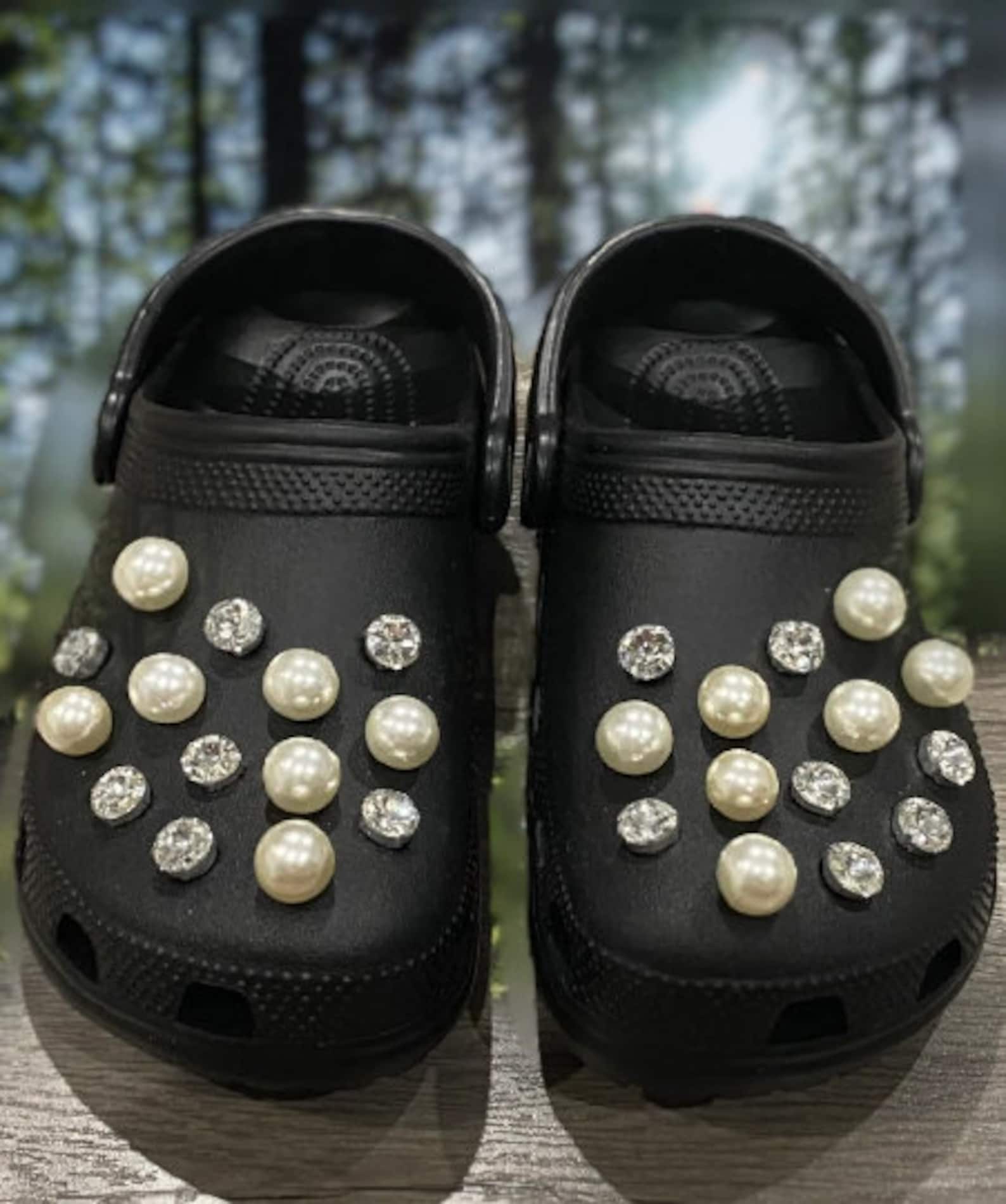 Crocs Charms Crystal Silver Diamonds and Pearls Set. Charms - Etsy