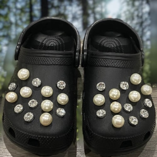 Crocs Charms Crystal Silver Diamonds and Pearls Set. Charms - Etsy