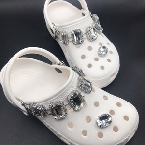 Crocs Chain Charm With Silver Luxury Jewelry Crystal With Rhinestone ...