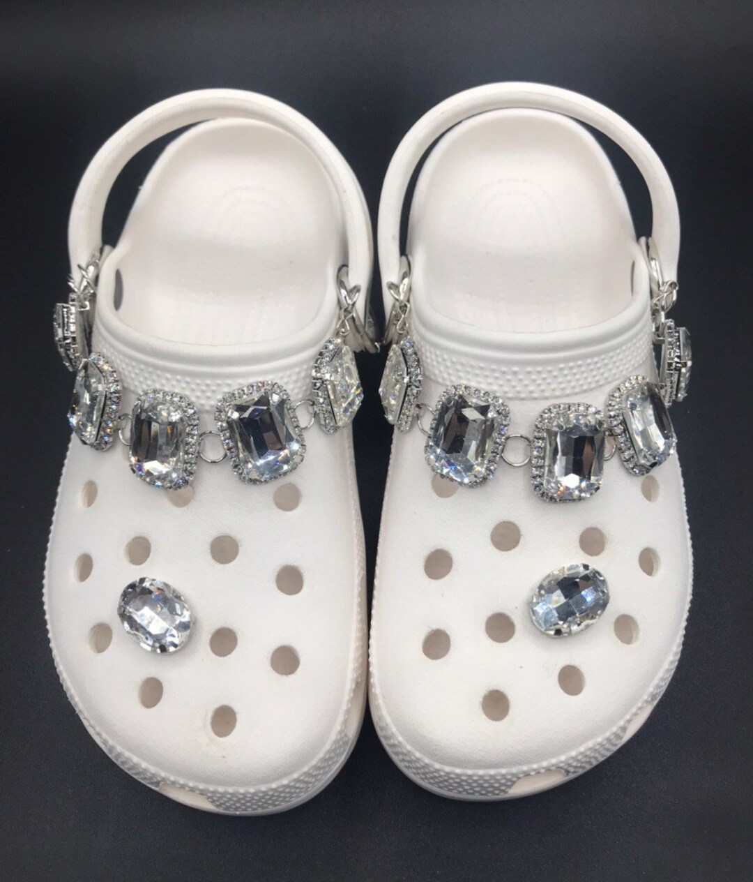 Crocs Chain Charm With Silver Luxury Jewelry Crystal With Rhinestone ...