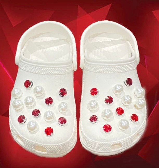 Crocs Charms Lovely Red Diamonds and Pearls Set. Charms for - Etsy